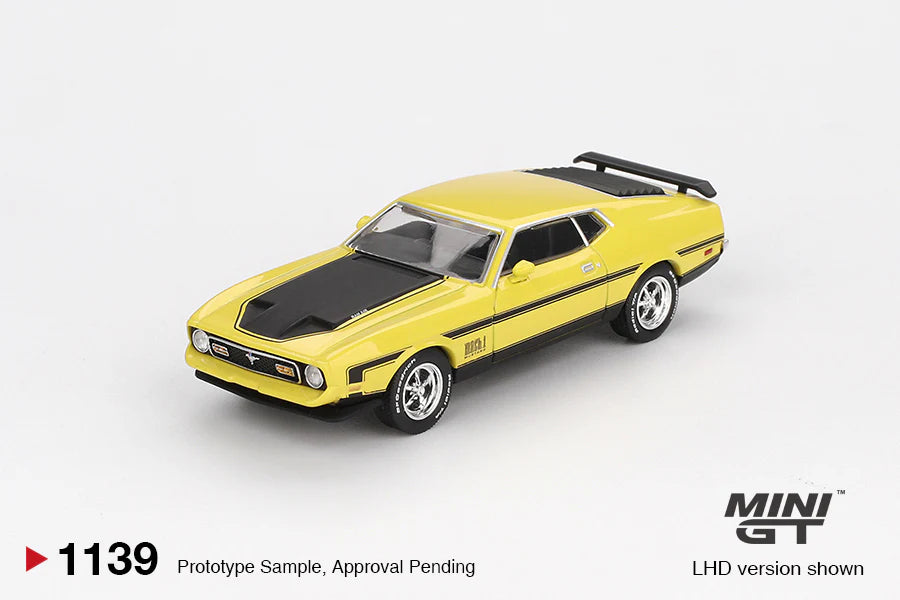Mini GT 1139 Ford Mustang Mach 1 Grabber Yellow | HW Models Ltd