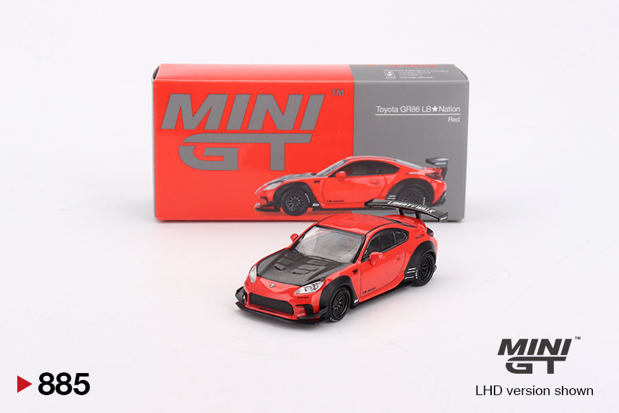 Mini GT 885 Toyota GR86 LB Nation Red | HW Models Ltd