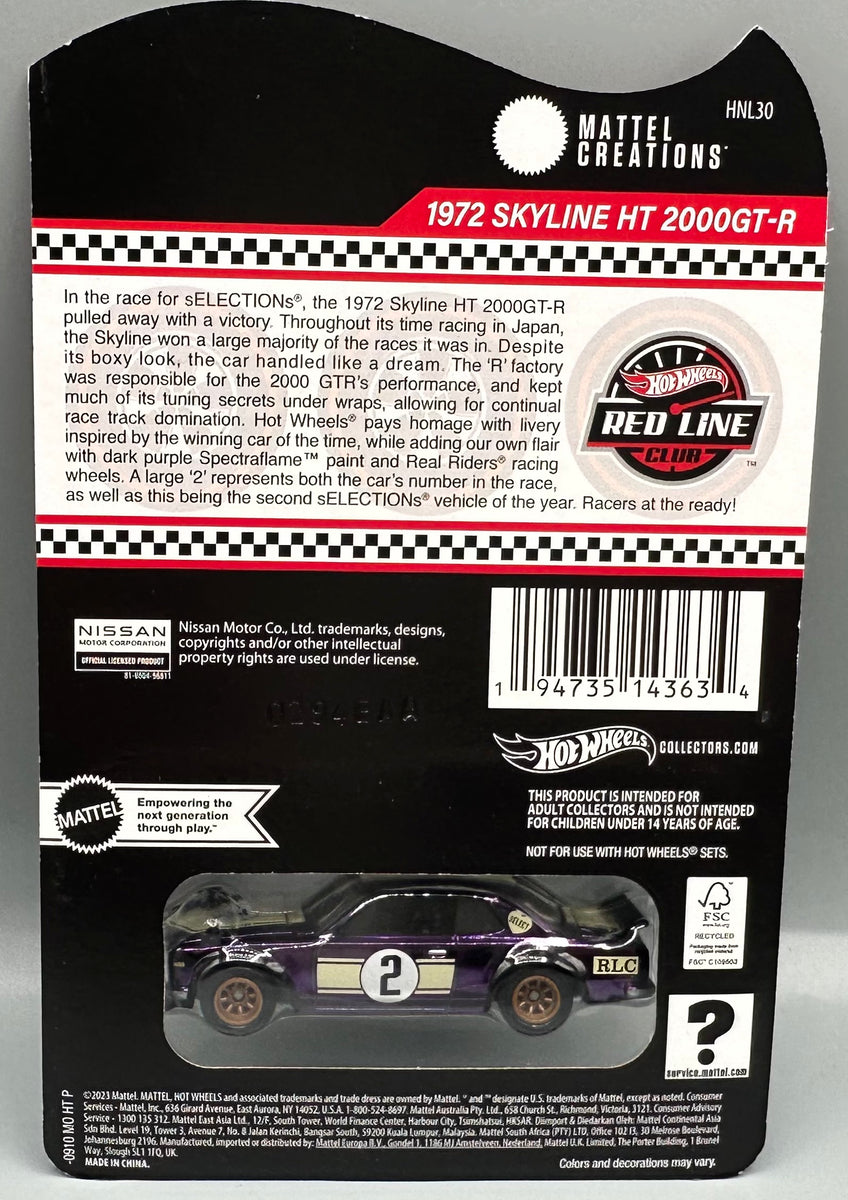 Hot Wheels RLC Selections Series 1972 Nissan Skyline HT 2000GT-R | HW ...