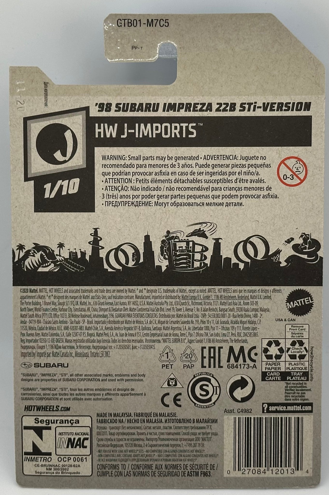 Hot Wheels '98 Subaru Impreza 22B STi Version | HW Models Ltd