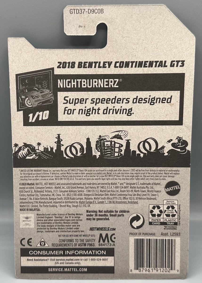 Hot Wheels Gamestop Store Exclusive 2018 Bentley Continental GT3 | HW ...