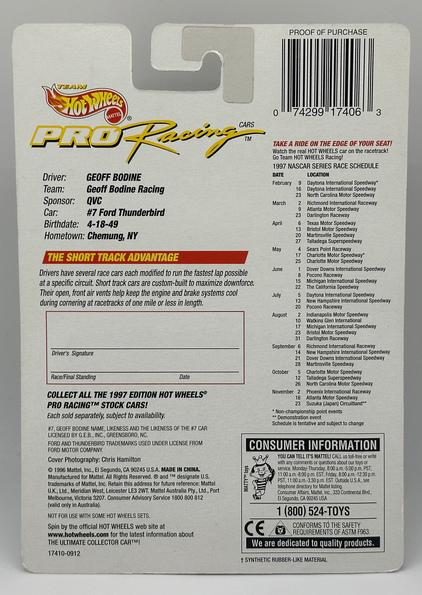 Hot Wheels Pro Racing Nascar Ford Thunderbird | HW Models Ltd