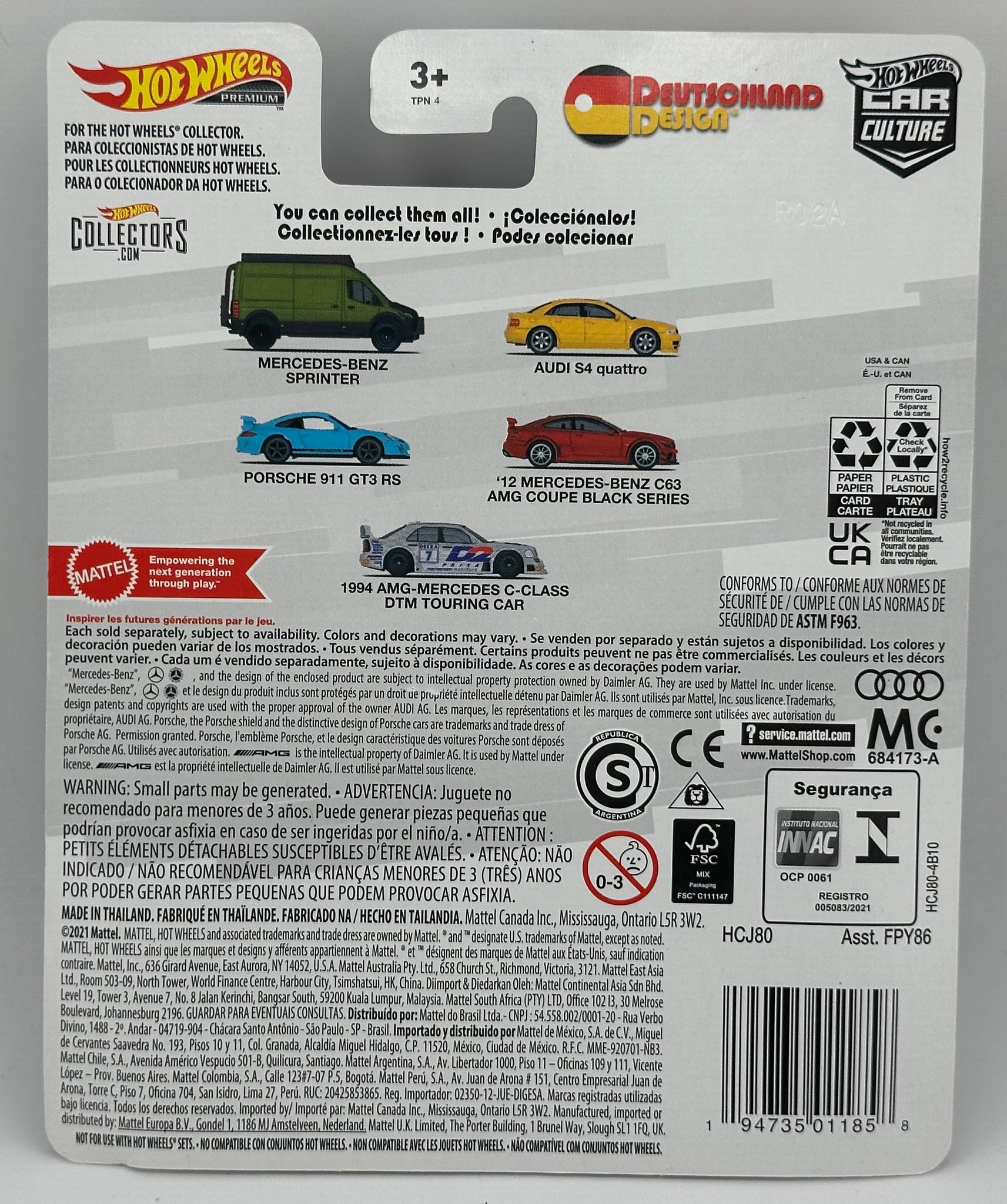 Hot Wheels Deutschland Design 1994 AMG Mercedes C-Class DTM Touring Ca ...