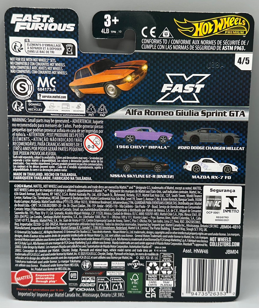 Hot Wheels Fast & Furious Alfa Romeo Giulia Sprint GTA | HW Models Ltd